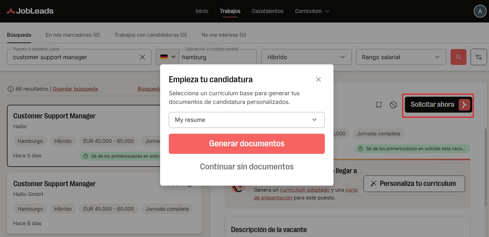 ¿Puedo solicitar puestos directamente desde JobLeads? – Centro de ayuda
